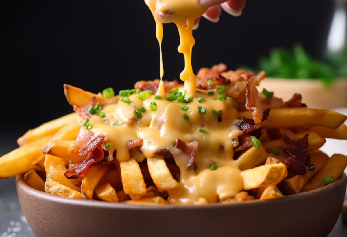 Como fazer Batata Frita na Airfryer com Cheddar e Bacon